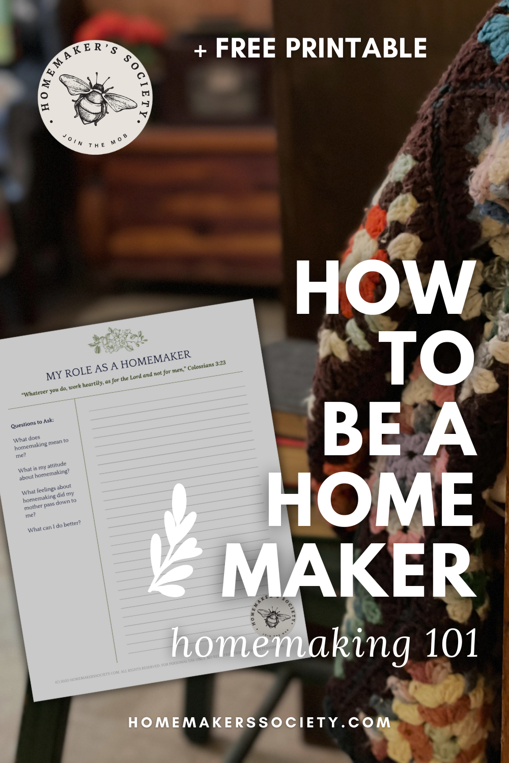 How to Be a Homemaker + Free Worksheet