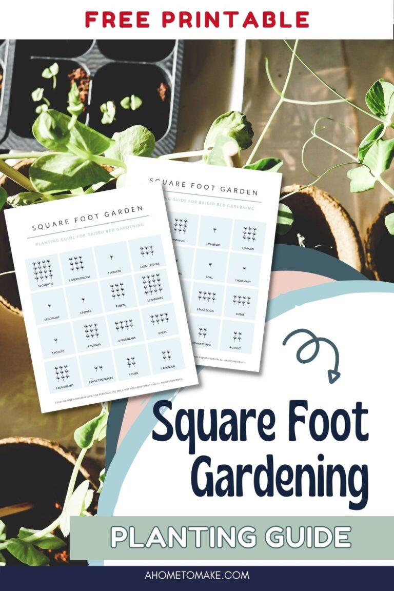 Square Foot Garden Planting Guide | Free Printable Chart