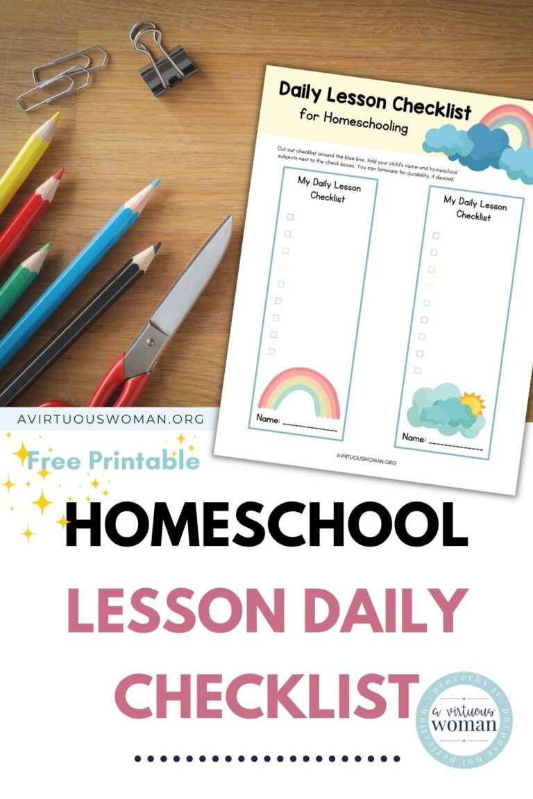 Free Printable Daily Homeschool Checklist for Kids