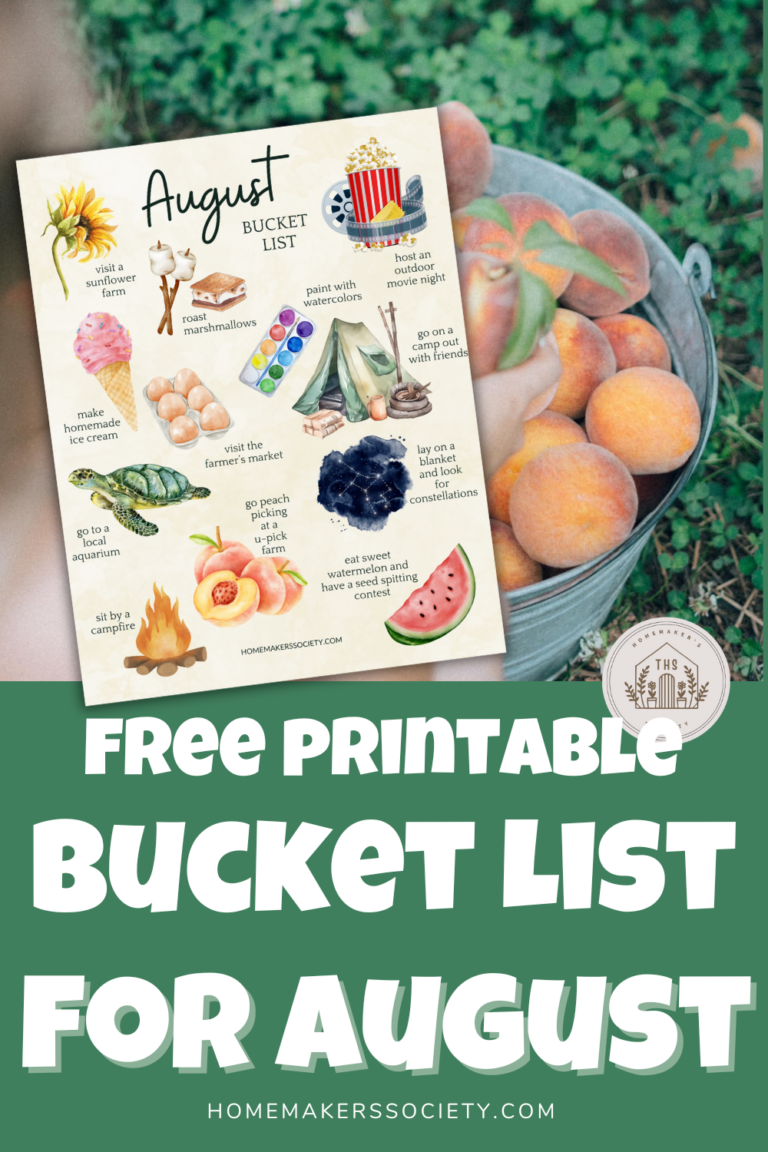 August Bucket List: The Waning Days of Summer + Free Printable - The ...