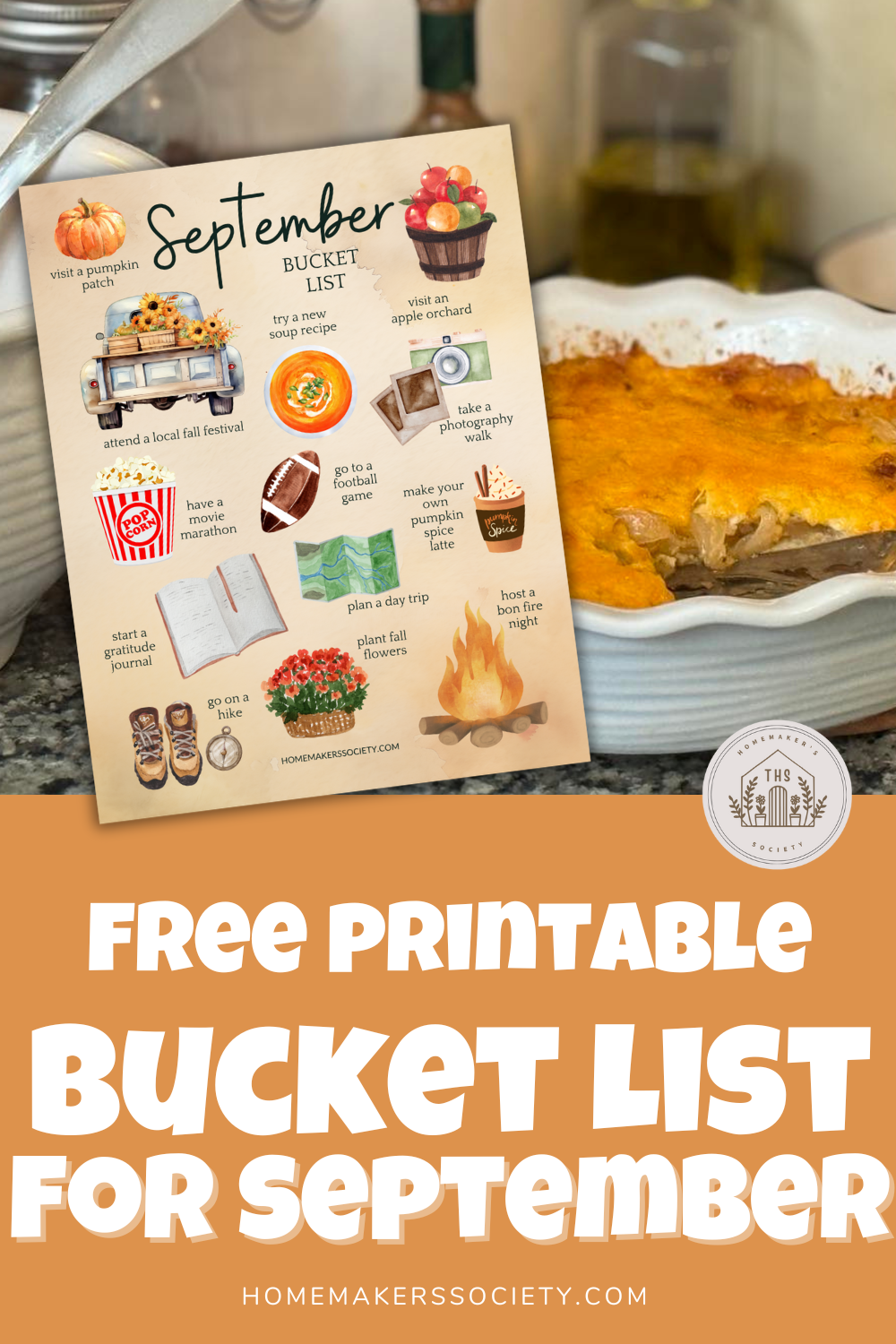 September Bucket List: Free Printable - The Homemaker's Society