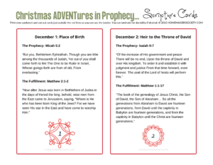 Christmas Advent Calendar: Scripture Cards | Free Printable