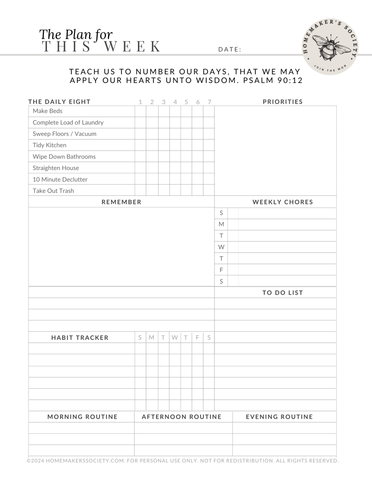 The Homemaker's Society Planner - The Homemaker's Society