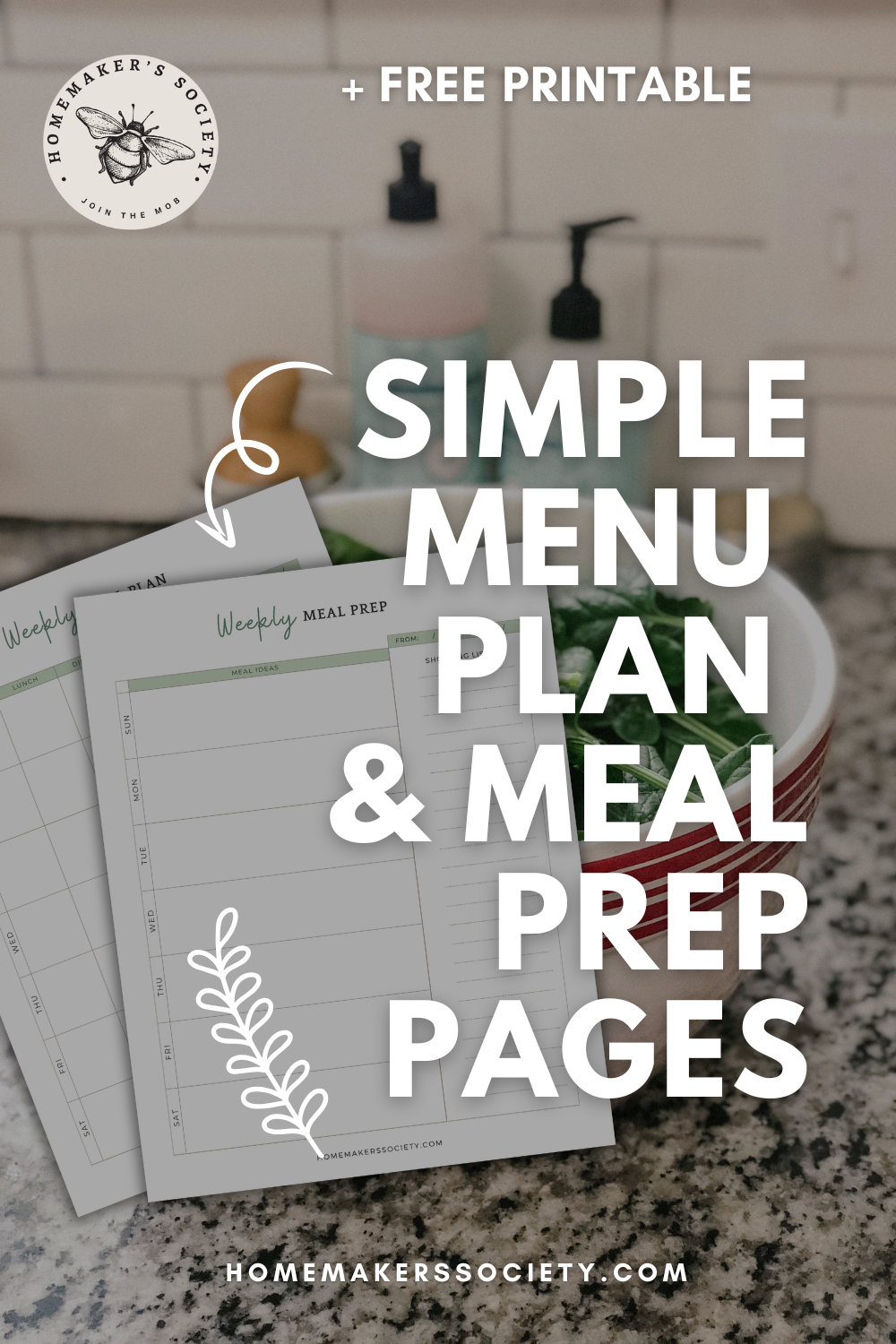 Simple Meal Plan and Prep: Free Printable Binder Pages - The Homemaker ...