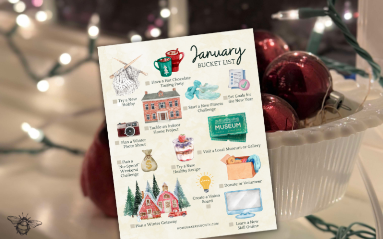 January Bucket List Ideas + Free Printable - The Homemaker's Society