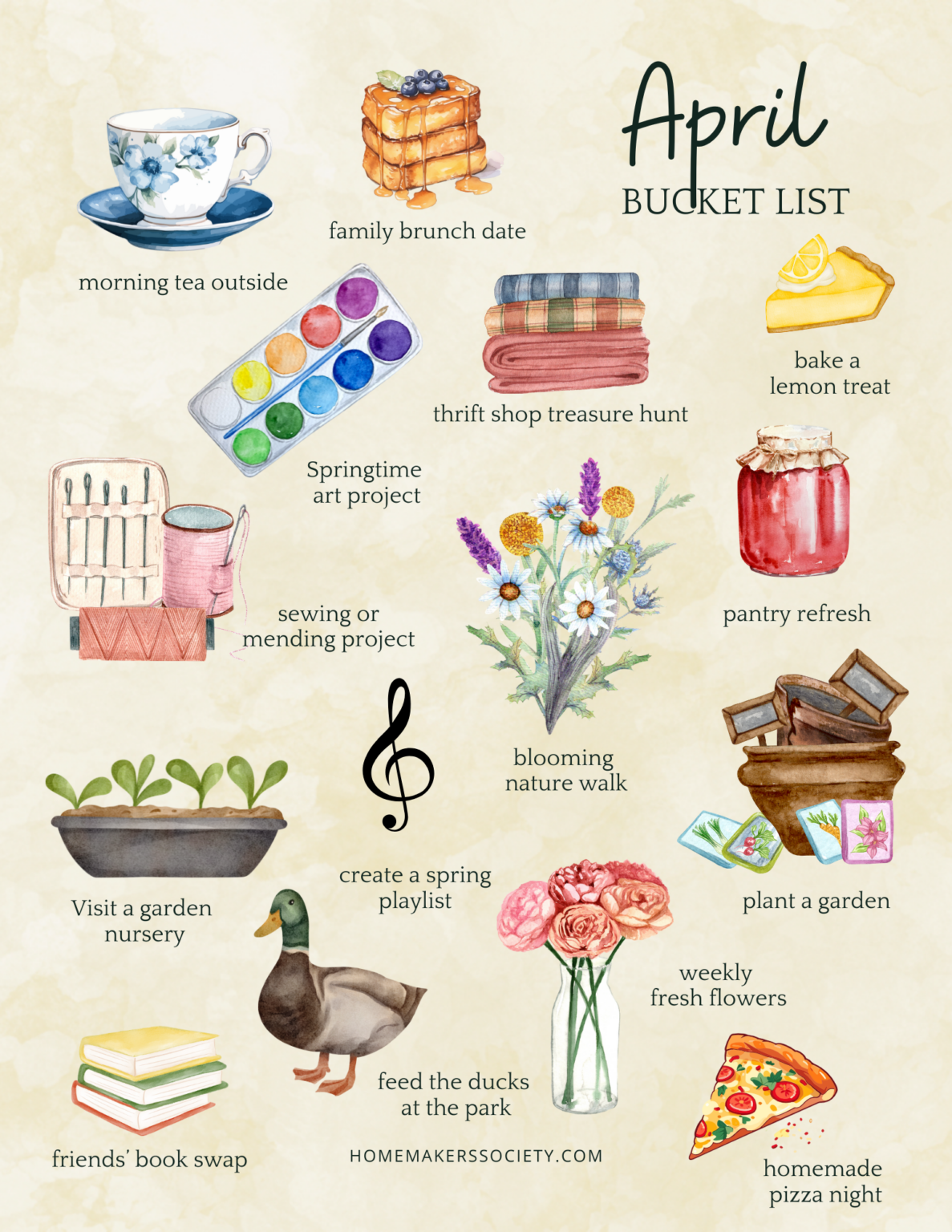 A Simple, Spring Bucket List for April