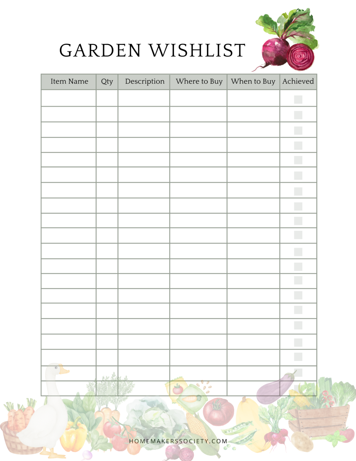Free Printable Garden Planner (44 Pages to Print) - The Homemaker's Society