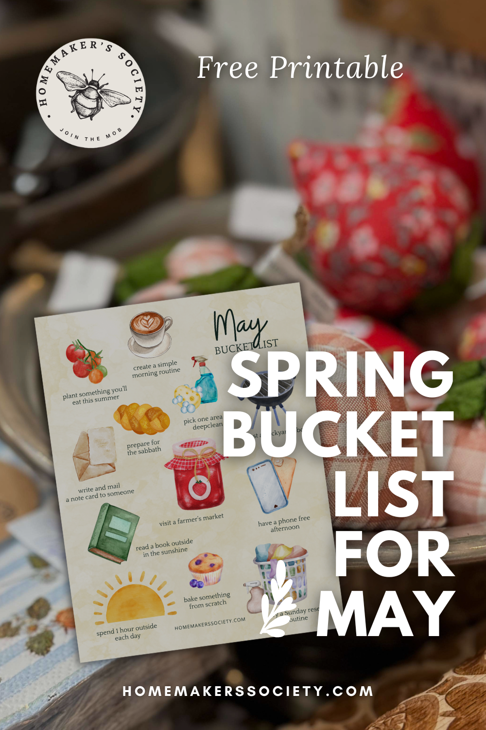 May Bucket List for Homemakers (Free Printable) - The Homemaker's Society