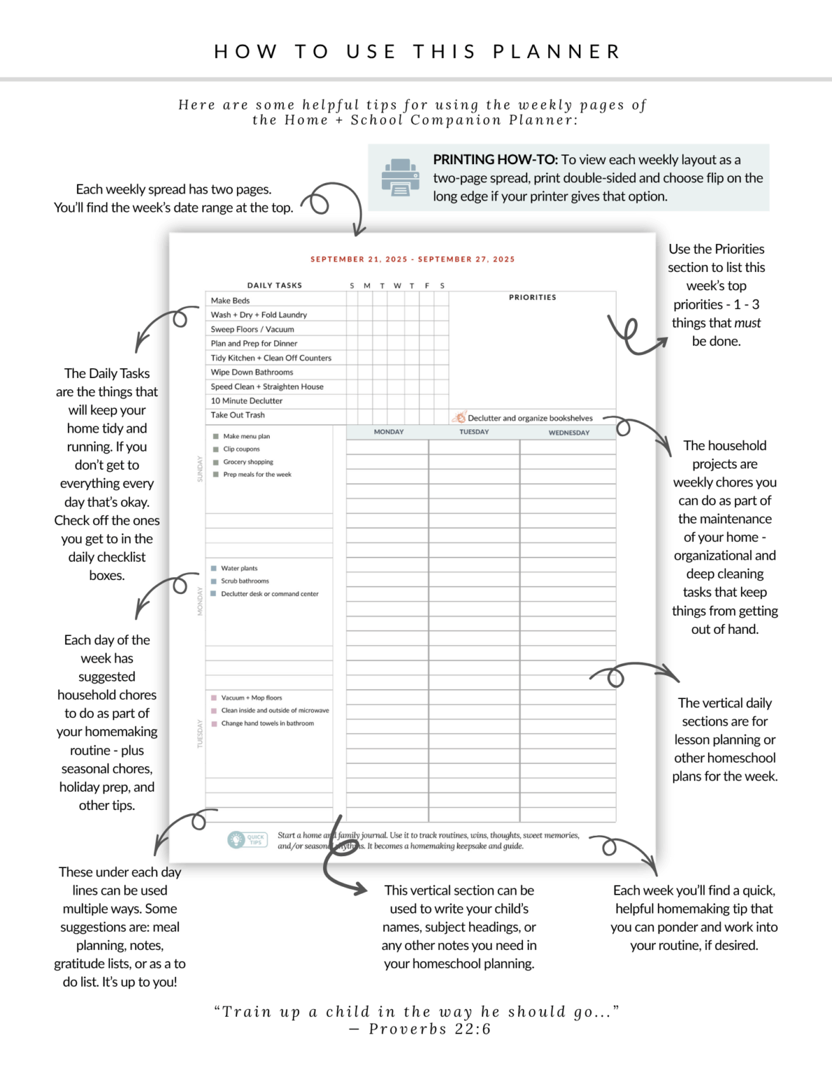 PDF: 2025 - 2026 Home + Homeschool Planner - The Homemaker's Society