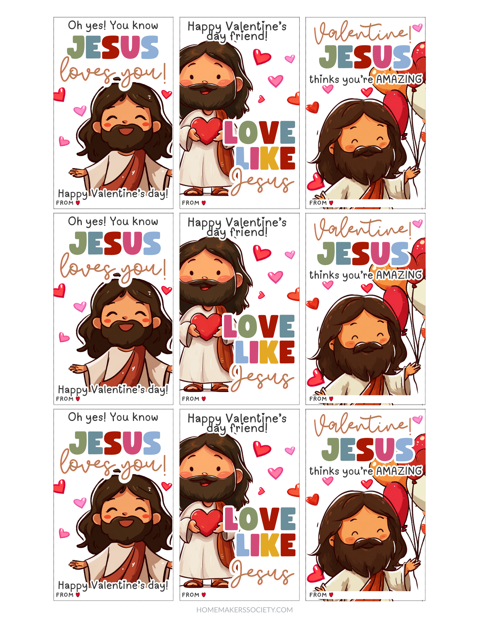 Free Printable Christian Valentine's Day Cards - The Homemaker's Society
